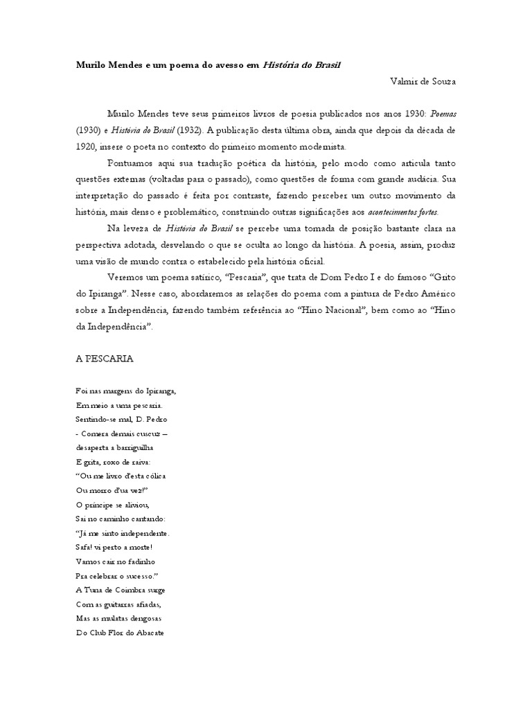 Um Poema Do Avesso em Historia Do Brasil | PDF