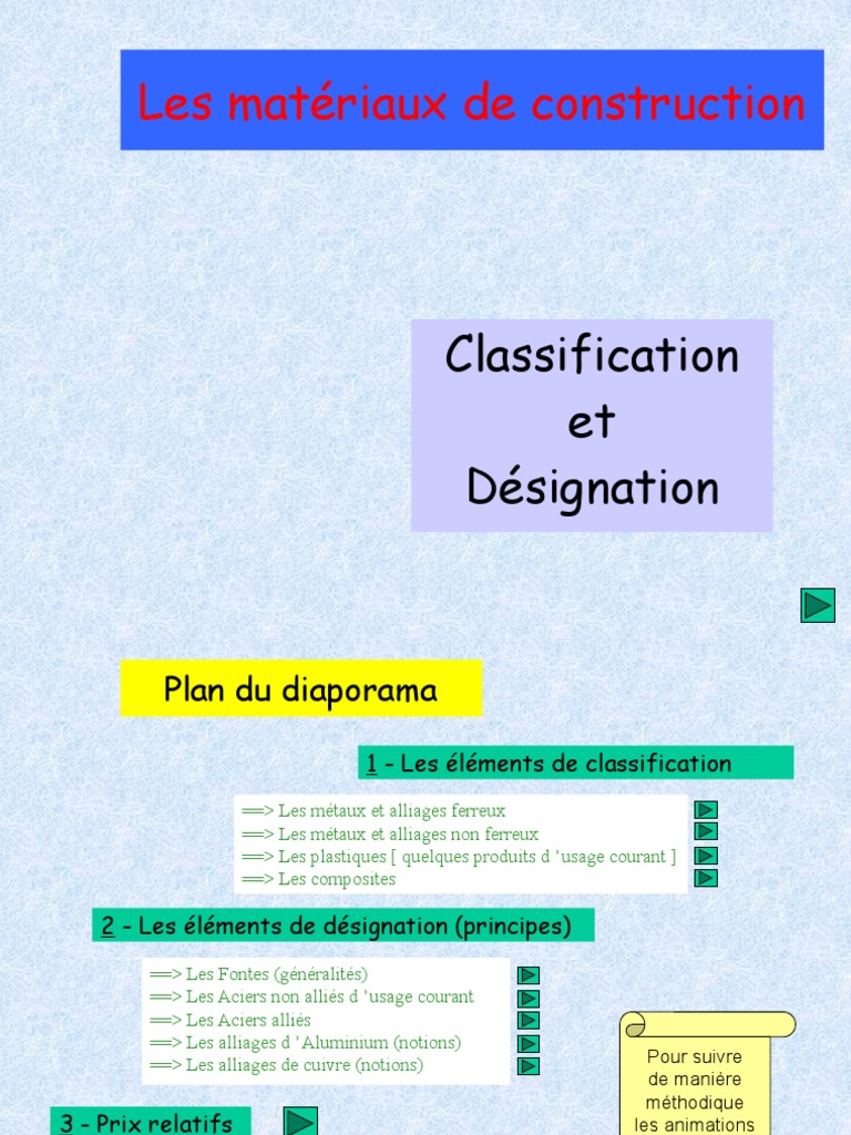 Classification et désignation des matériaux | PDF | Acier | Cuivre