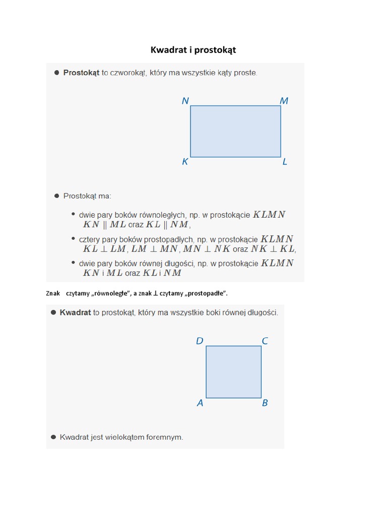Karta Pracy 13 Kwadrat I Prostokc485t KL 4 | PDF