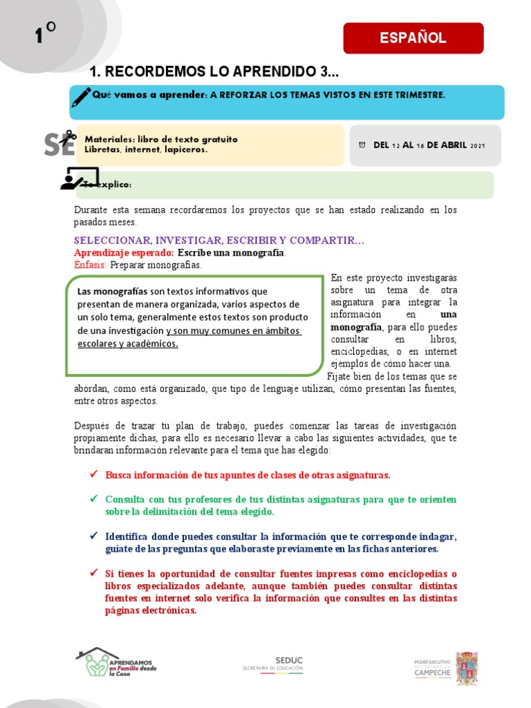 Secundaria: 1. Recordemos Lo Aprendido 3.. | PDF | Teatro | Internet