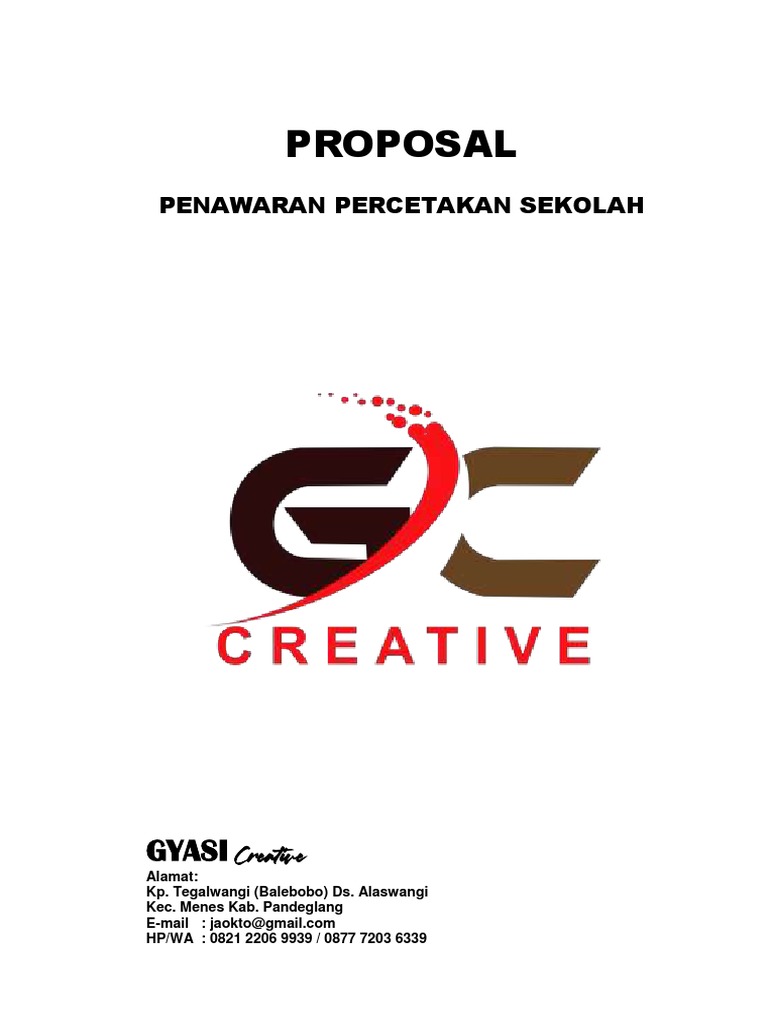 Proposal Penawaran Percetakan Sekolah | PDF