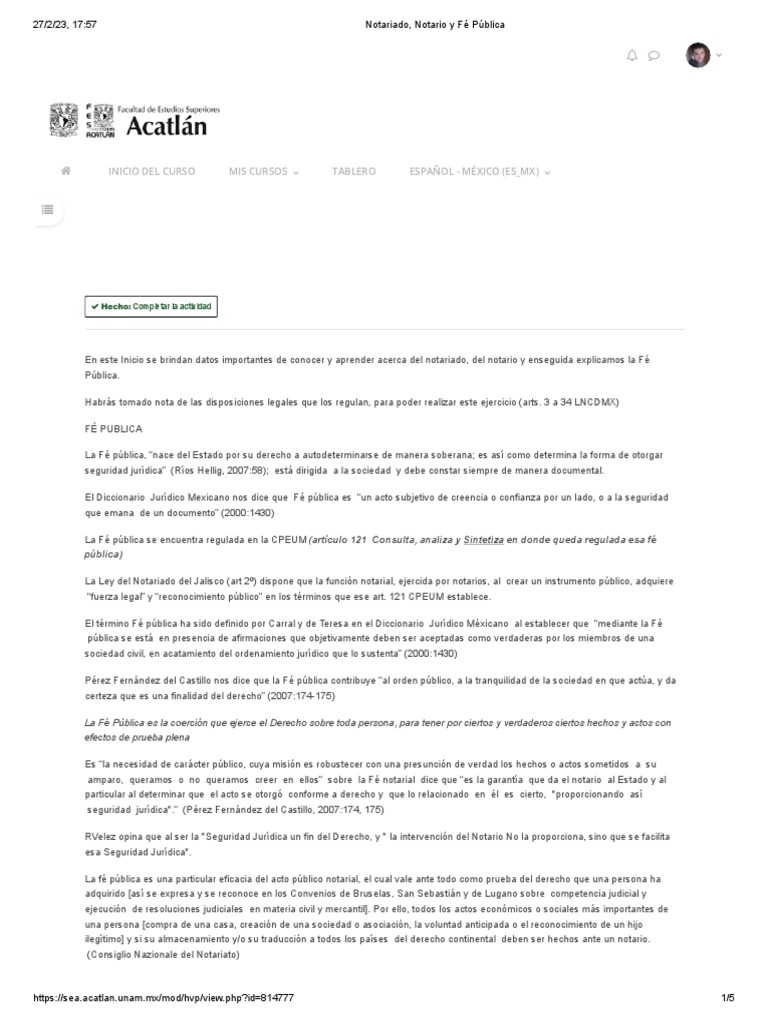 Importancia de la Fe Pública Notarial | PDF | Derecho Civil (Common Law ...