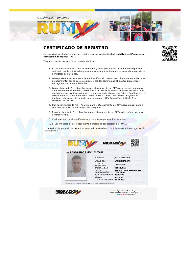 Pre Registro Jesus Larez | PDF | Gobierno y personalidad