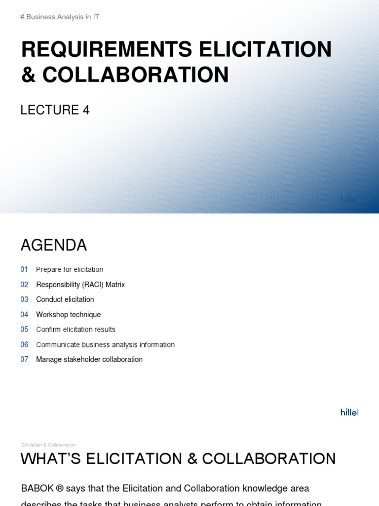 Topic 3 - Elicitation and Collaboration | PDF | Business Analysis ...
