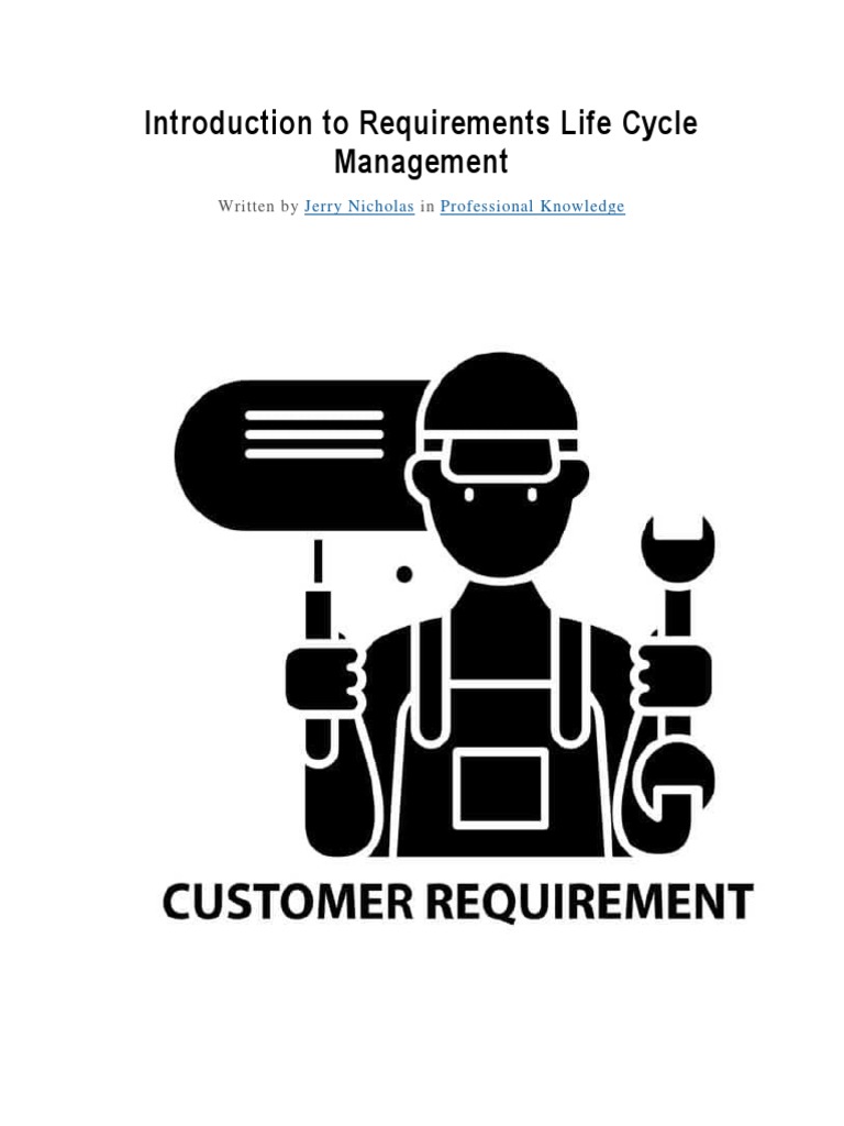Topic 4 Introduction To Requirements Life Cycle Management Pdf Business Analysis Life