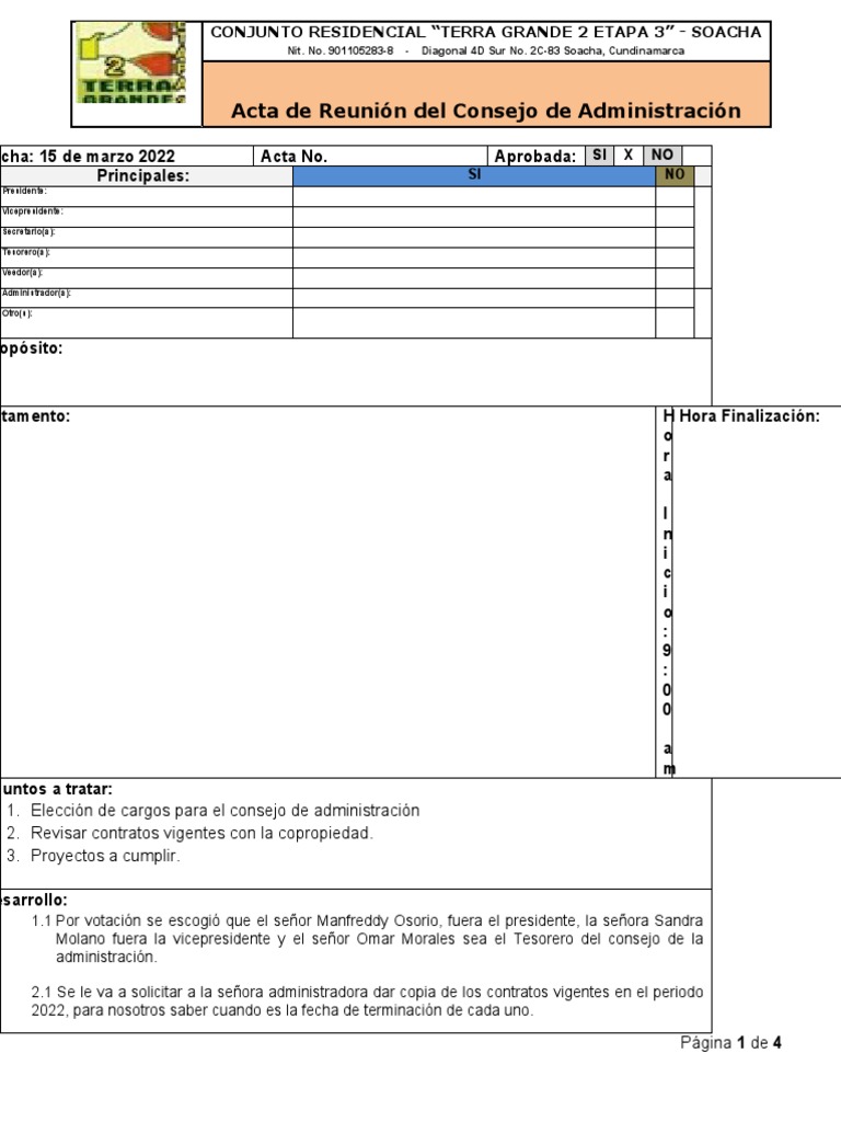Formato 1 Actas Consejo 2022 | PDF | Gobierno