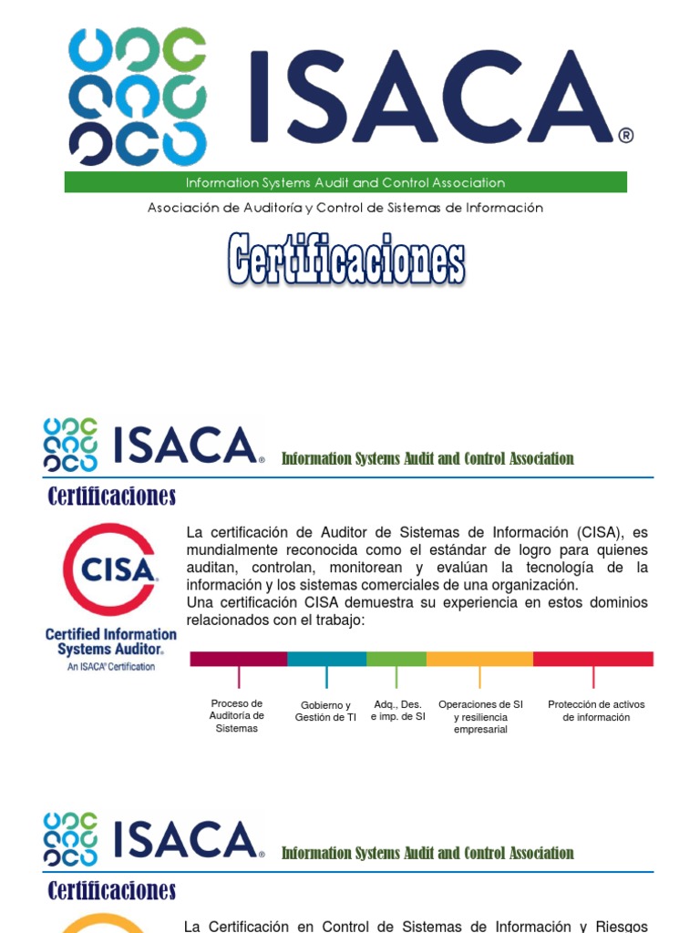 ISACA certificaciones guía | PDF | Cobit | La seguridad informática