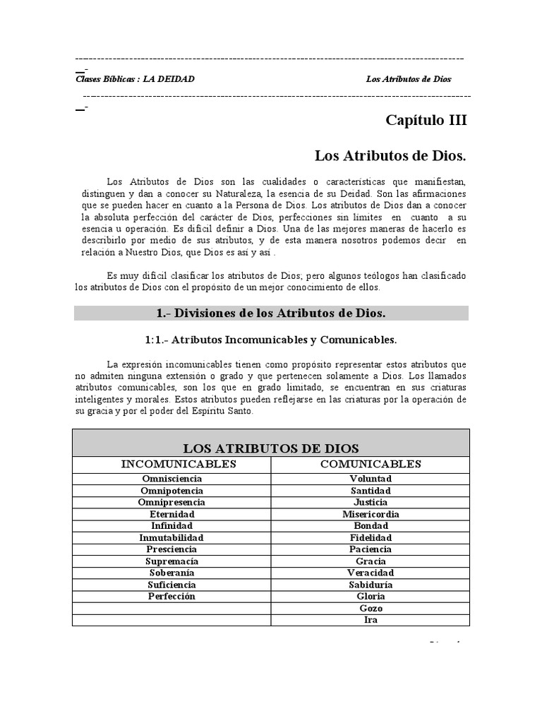 Los Atributos de Dios. | PDF