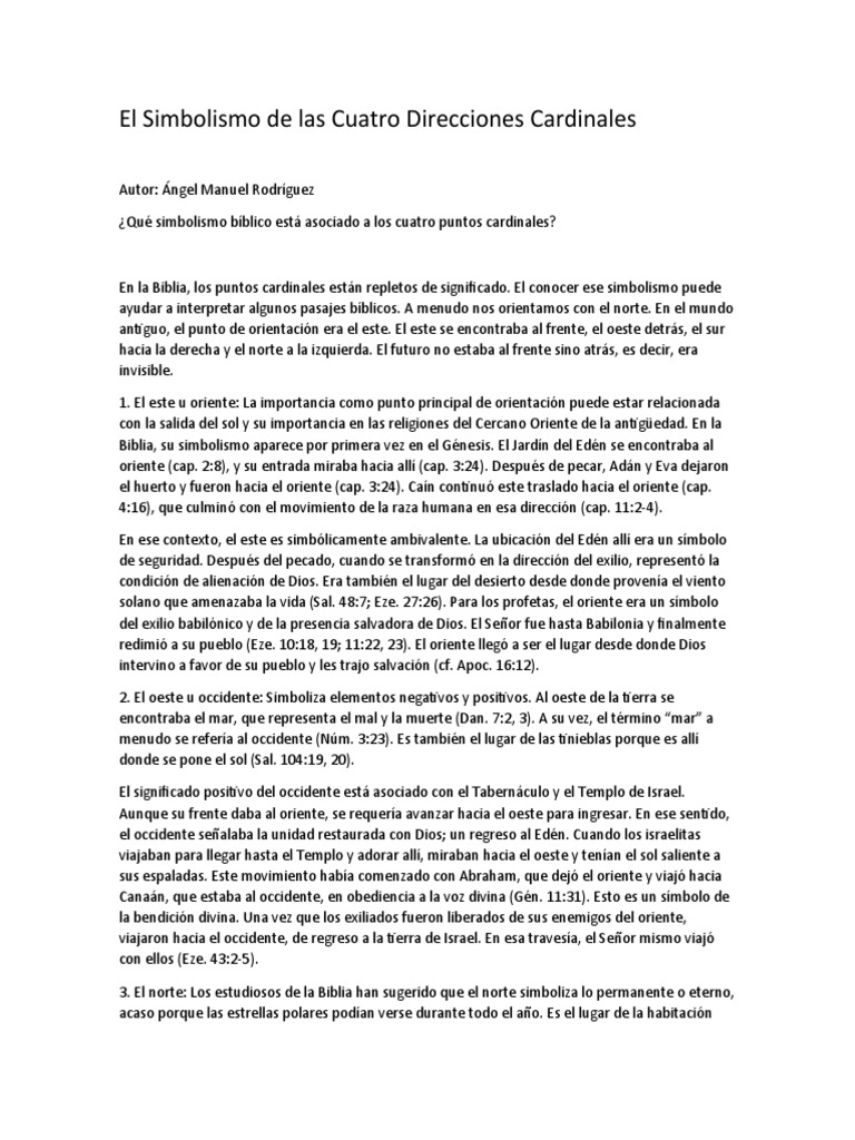 El Simbolismo de Las Cuatro Direcciones Cardinales | PDF | Jardín del ...