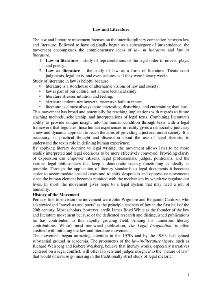 Module 1 Law & Literature | PDF | Jurisprudence | Rhetoric