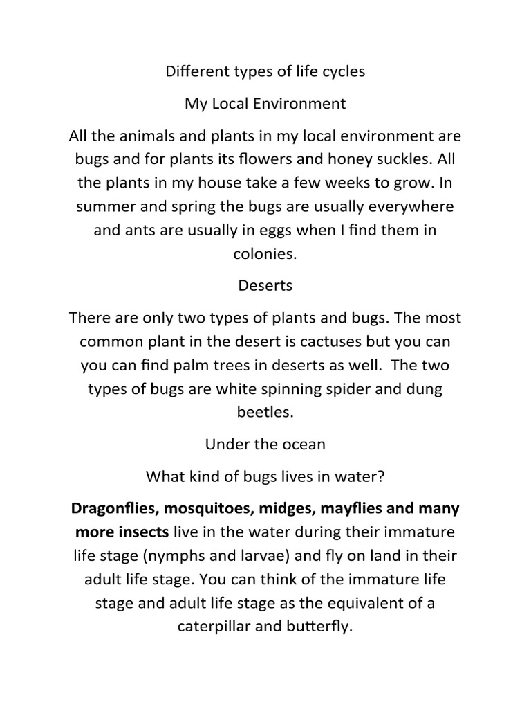 Different Types of Life Cycles | PDF