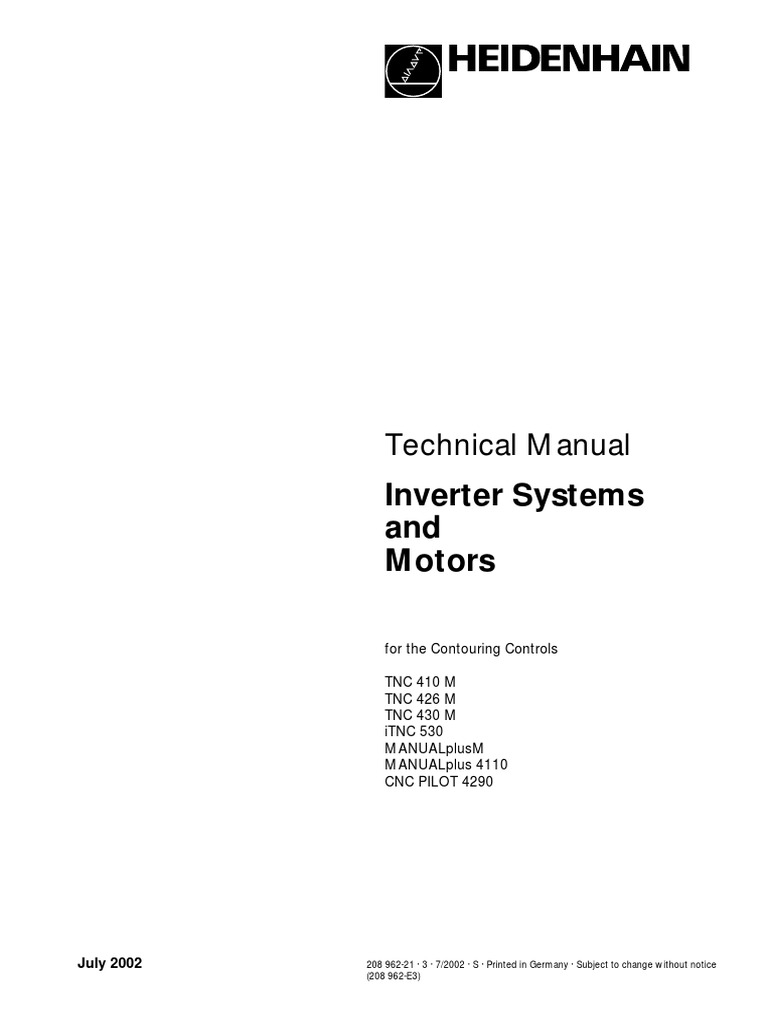 Heidenhain Inverter Systems Manual | PDF | Power Inverter | Power Supply