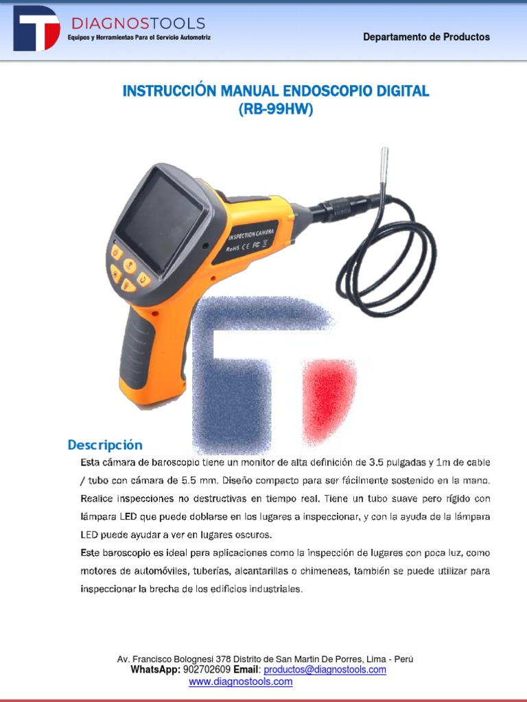 (RB-99HW) Endoscopio Digital Manual de Instruccion | PDF