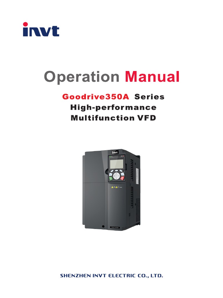 GD350A VFD Manual - V1.2 PDF | PDF | Electric Motor | Electrical Wiring