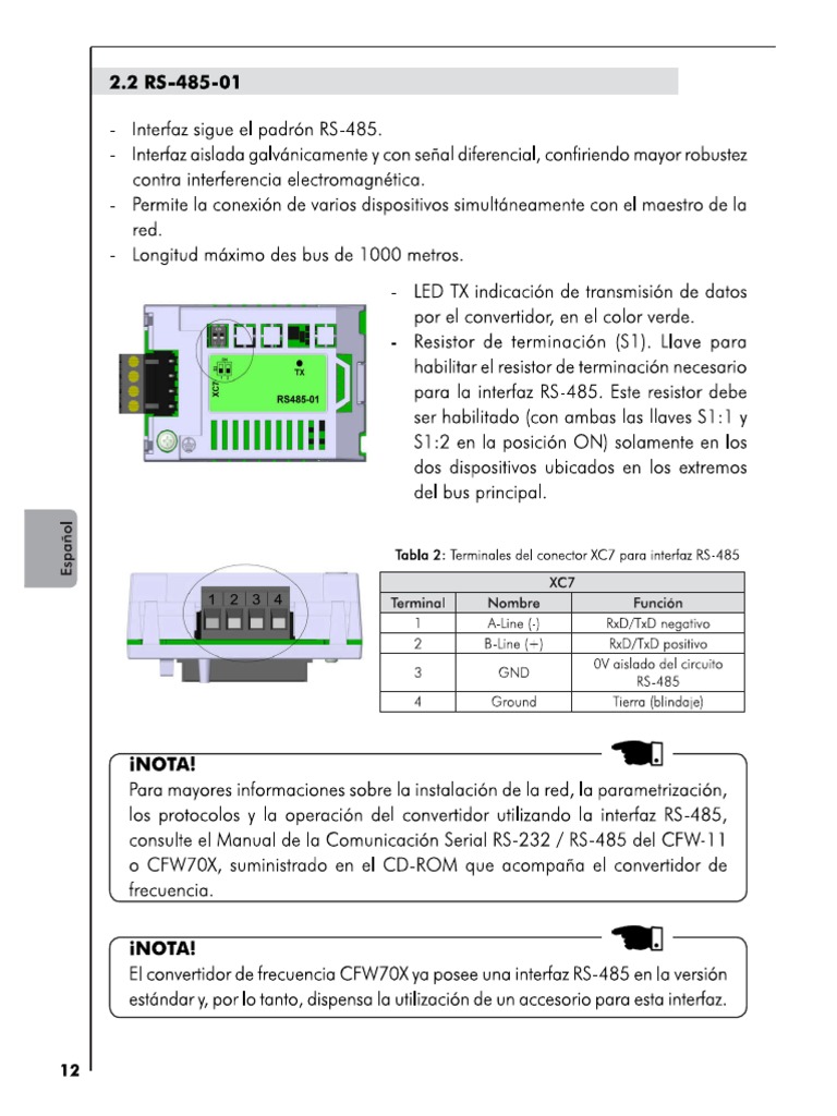 WEG CFW11 RS-485-01 Guía de Instalación Español | PDF