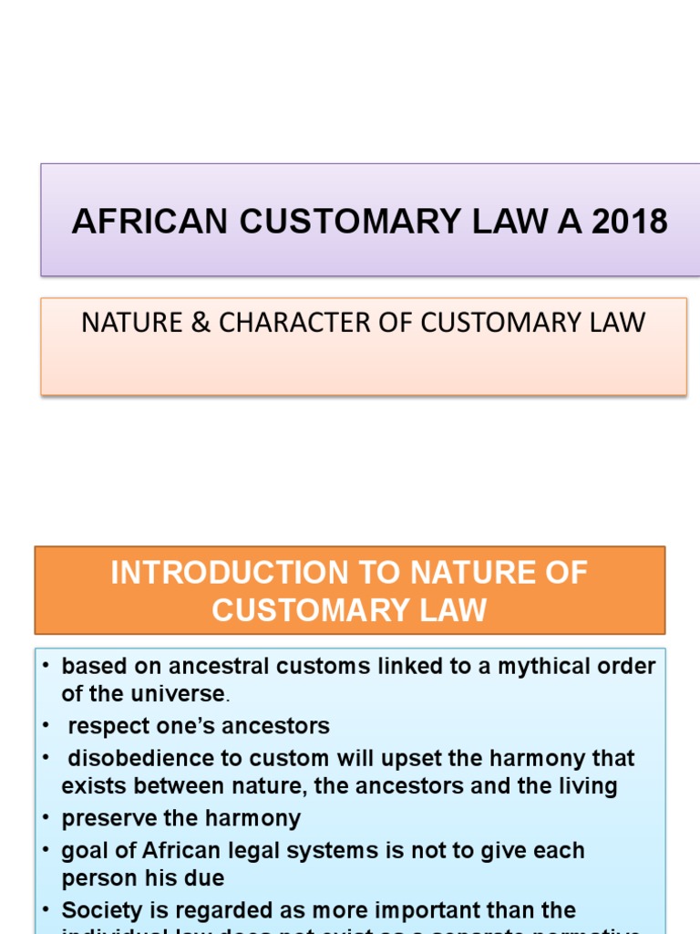 African Customary Law Slades 2022 | PDF | Case Law | Precedent