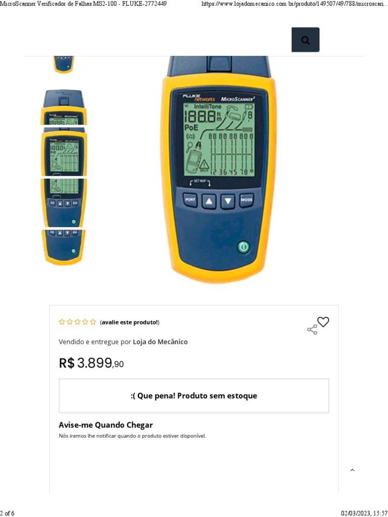 MicroScanner Verificador de Falhas MS2-100 - FLUKE-2772449 | PDF ...