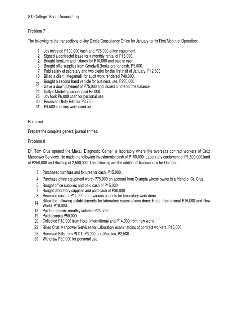 Journal-Entry Assignments | PDF | Financial Services | Trade