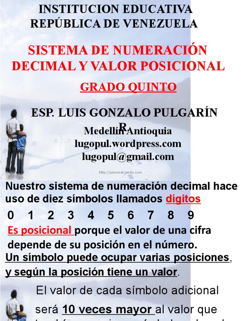 Sistema de Numeración Decimal Y Valor Posicional: Grado Quinto | PDF ...