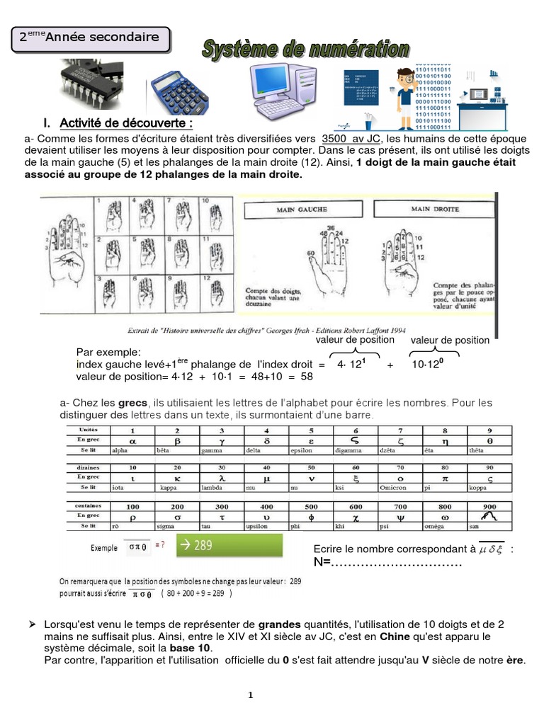 Systeme de Numeration | PDF | Décimal | Code (information)