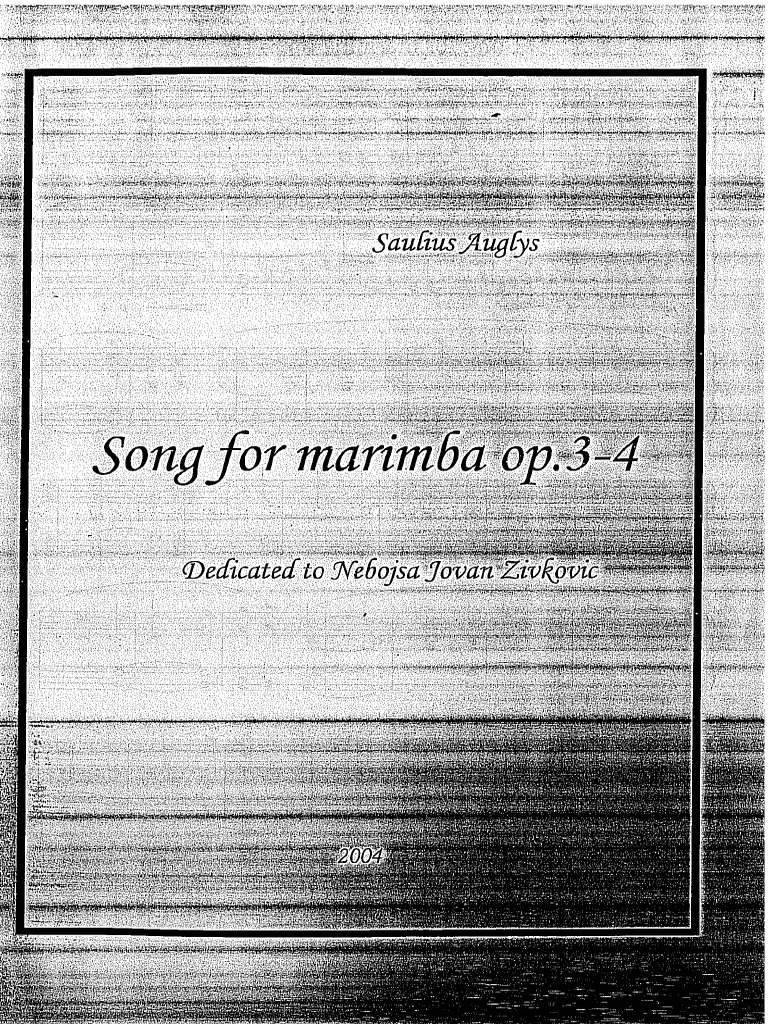 Auglys, S. - Songs For Marimba PDF | PDF