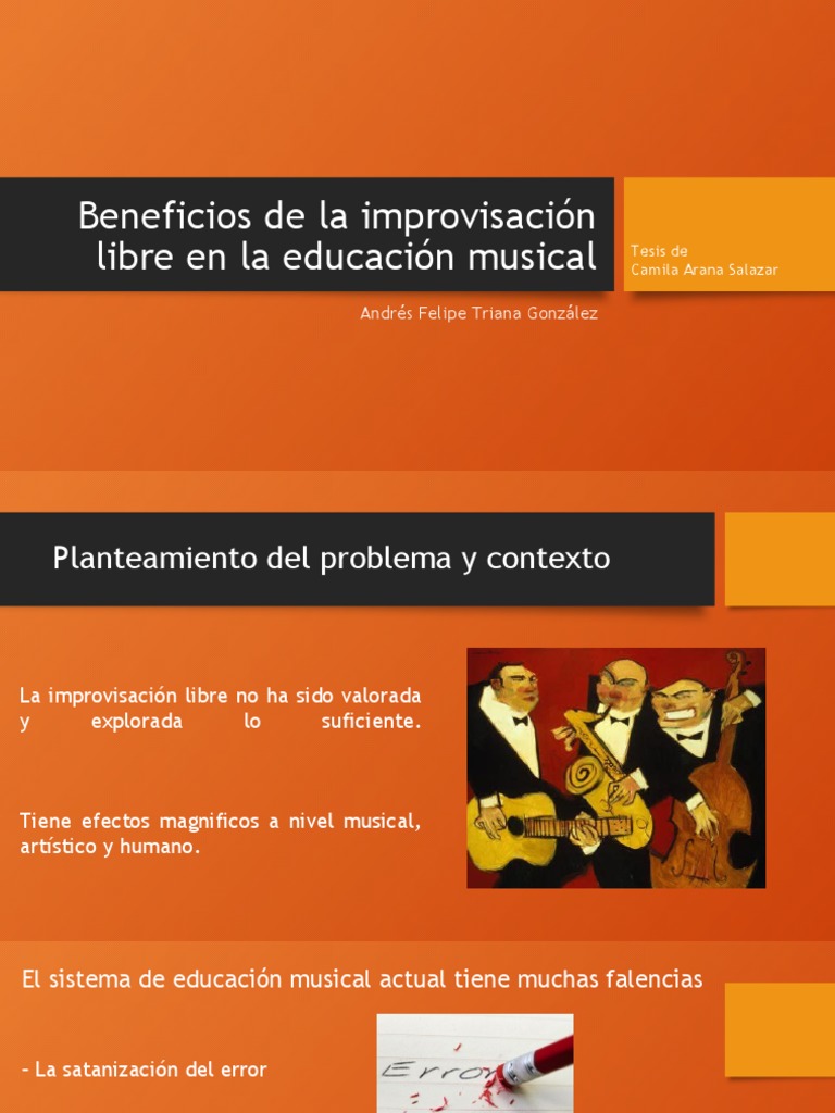 Beneficios de La Improvisación Libre en La Educación Presentación | PDF