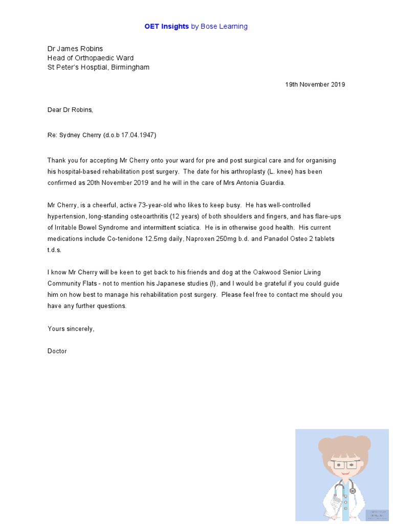 Model Letter of Transfer MR Sydney Cherry PDF | PDF