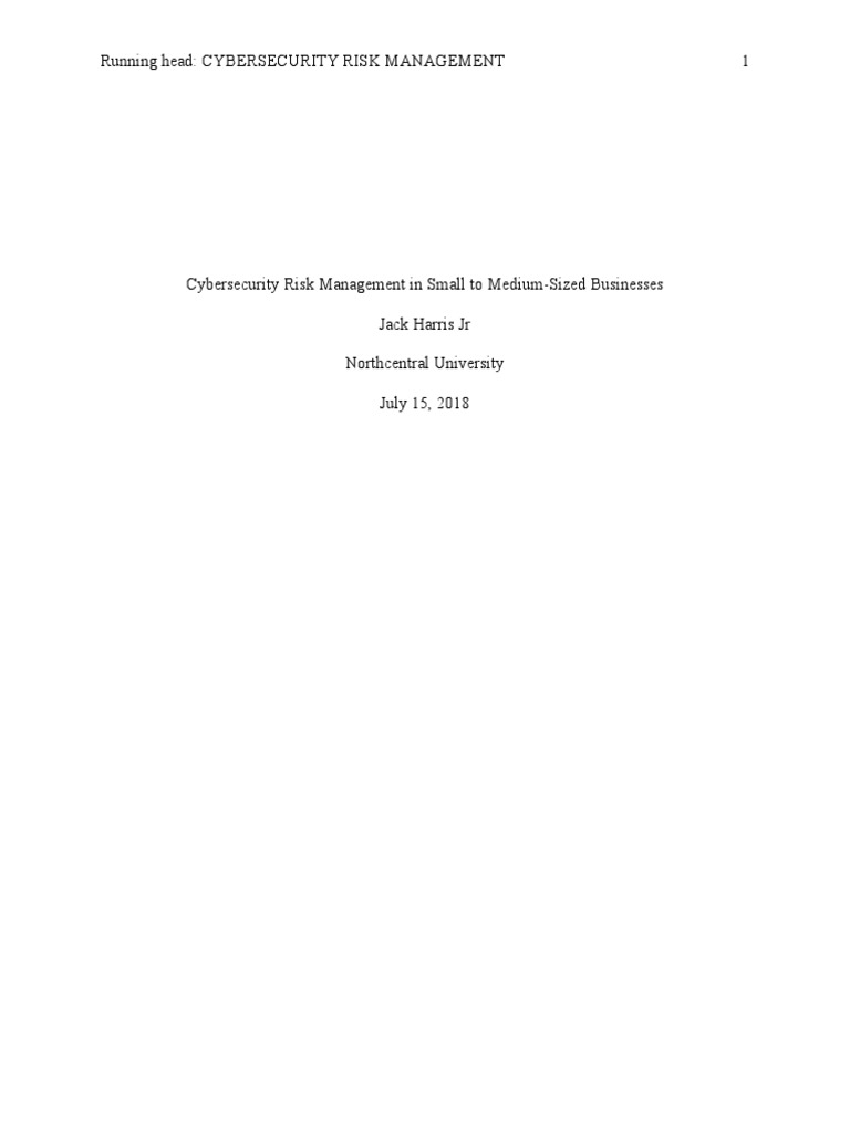 A Comprehensive Literature Review On Cybersecurity Risk Management