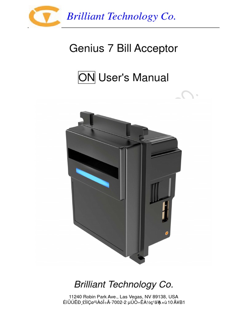Genius 7 On Bill Acceptor Manual | PDF | Electrical Engineering ...