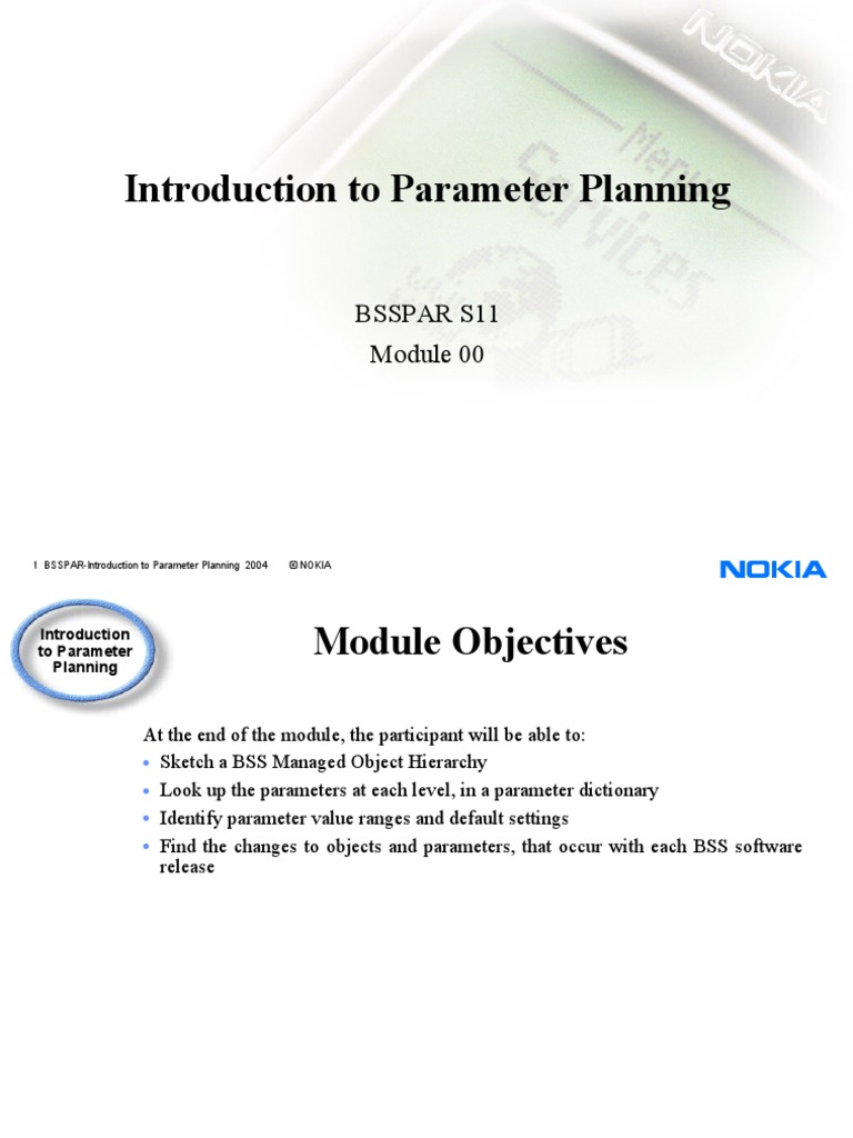 BSSPAR - Chapter 00 - IntroductiontoParameterPlanning | PDF | Telecommunications | Computer ...