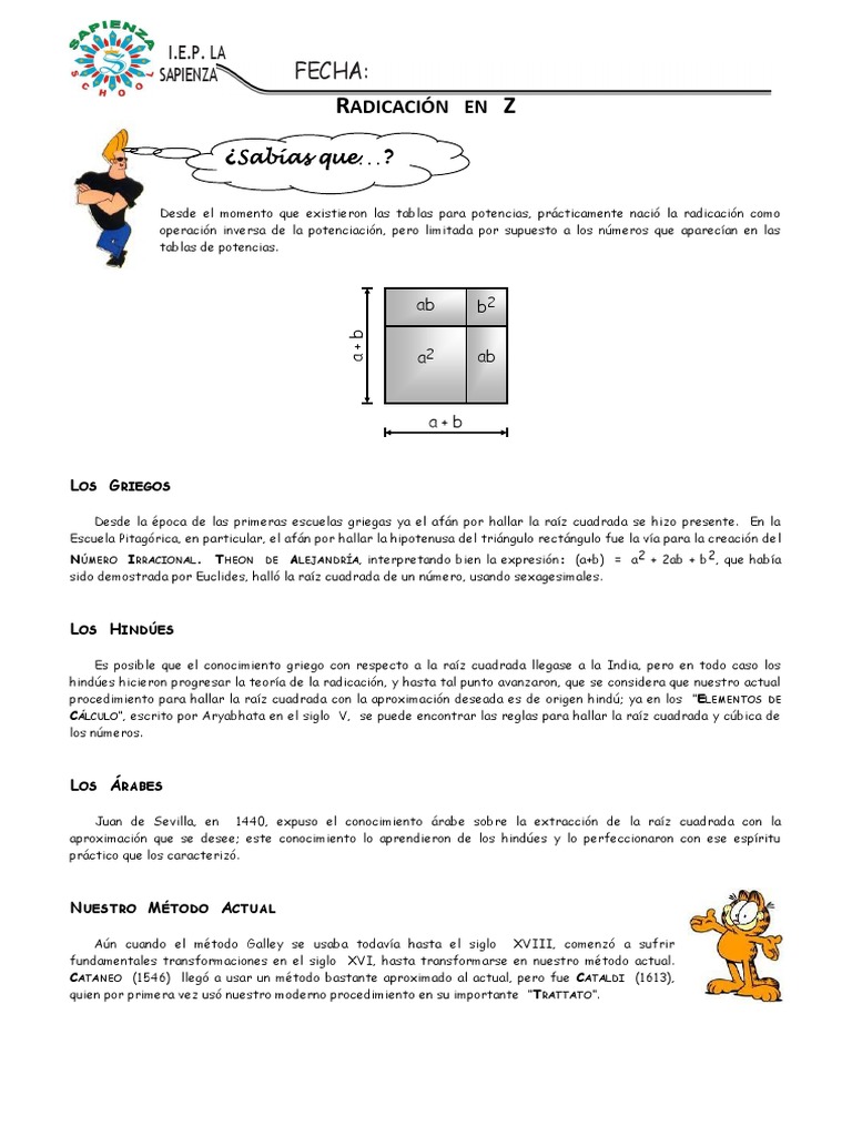 III BIM - 1er. Año - Arit - Guia 2 - Radicacion en Z | PDF | Raíz ...