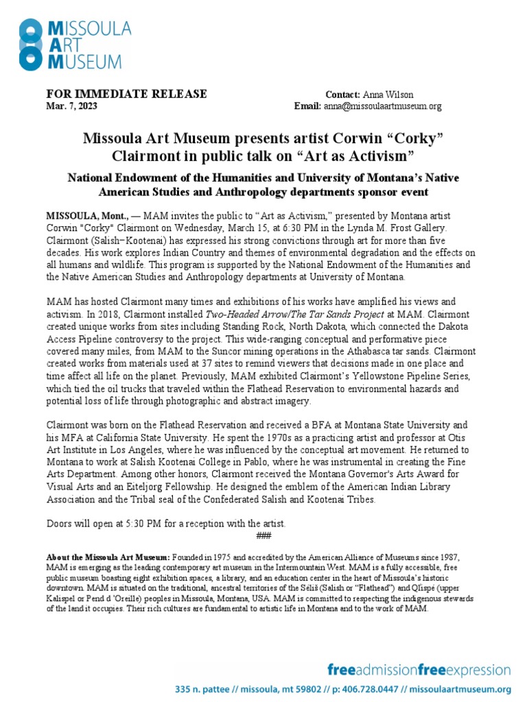 Press Release - Corwin Clairmont - Mar 2023 | PDF | Western United ...