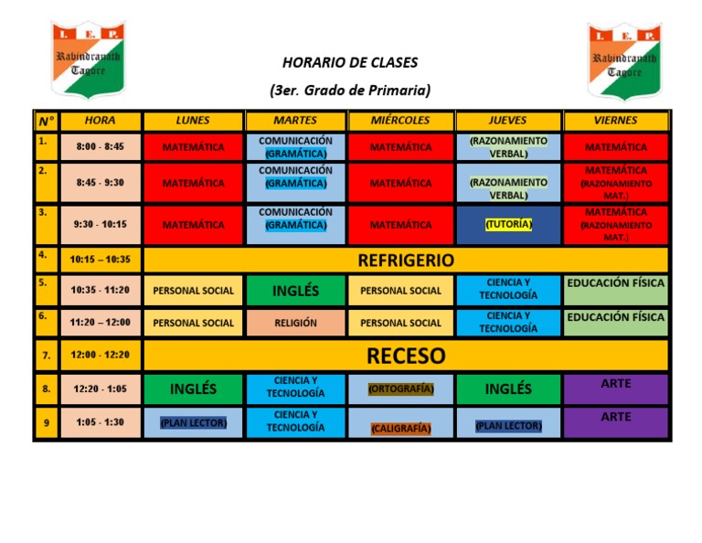 Horario de Clases | PDF