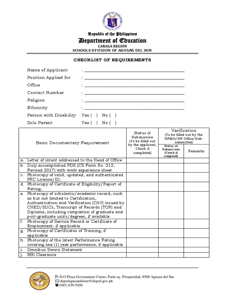 Checklist of Requirement and Omnibus Sworn Statement FFF PDF | PDF | Authentication
