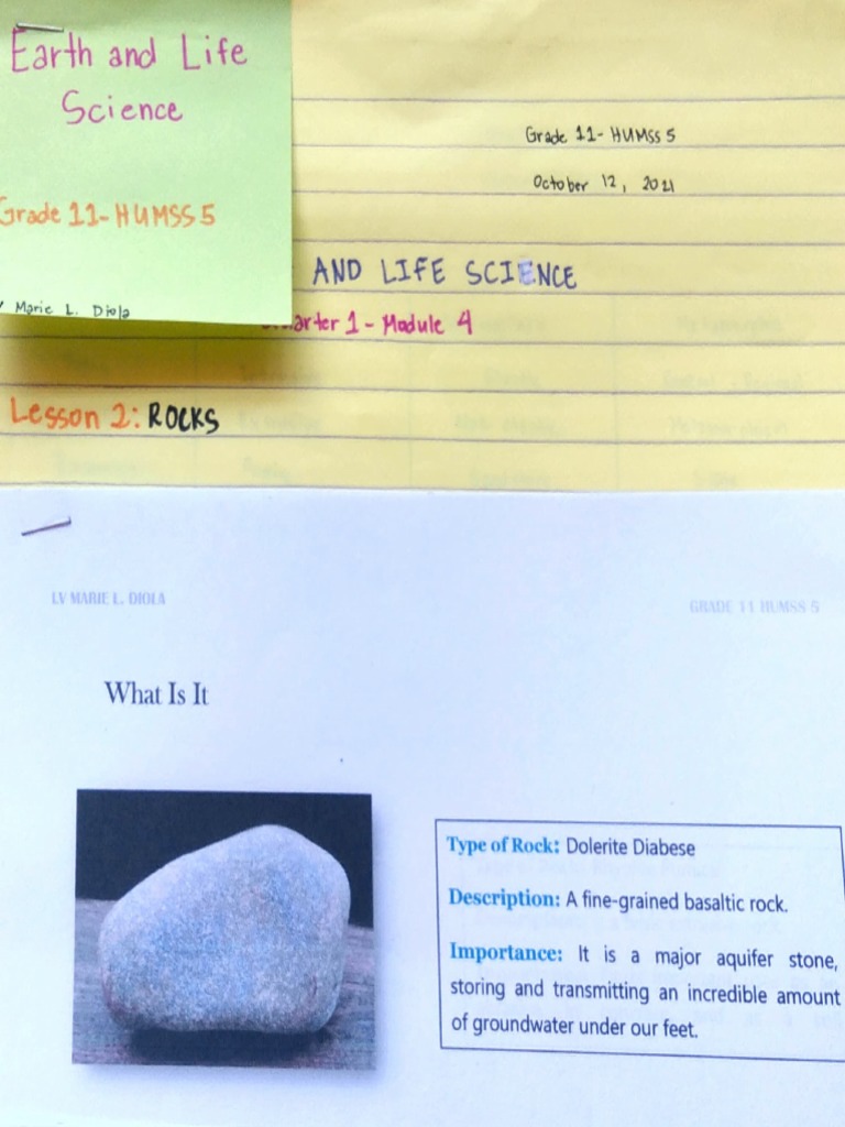 EARTH AND LIFE SCIENCE Q1 M4 Rocks PDF | PDF | Rock (Geology) | Atmosphere