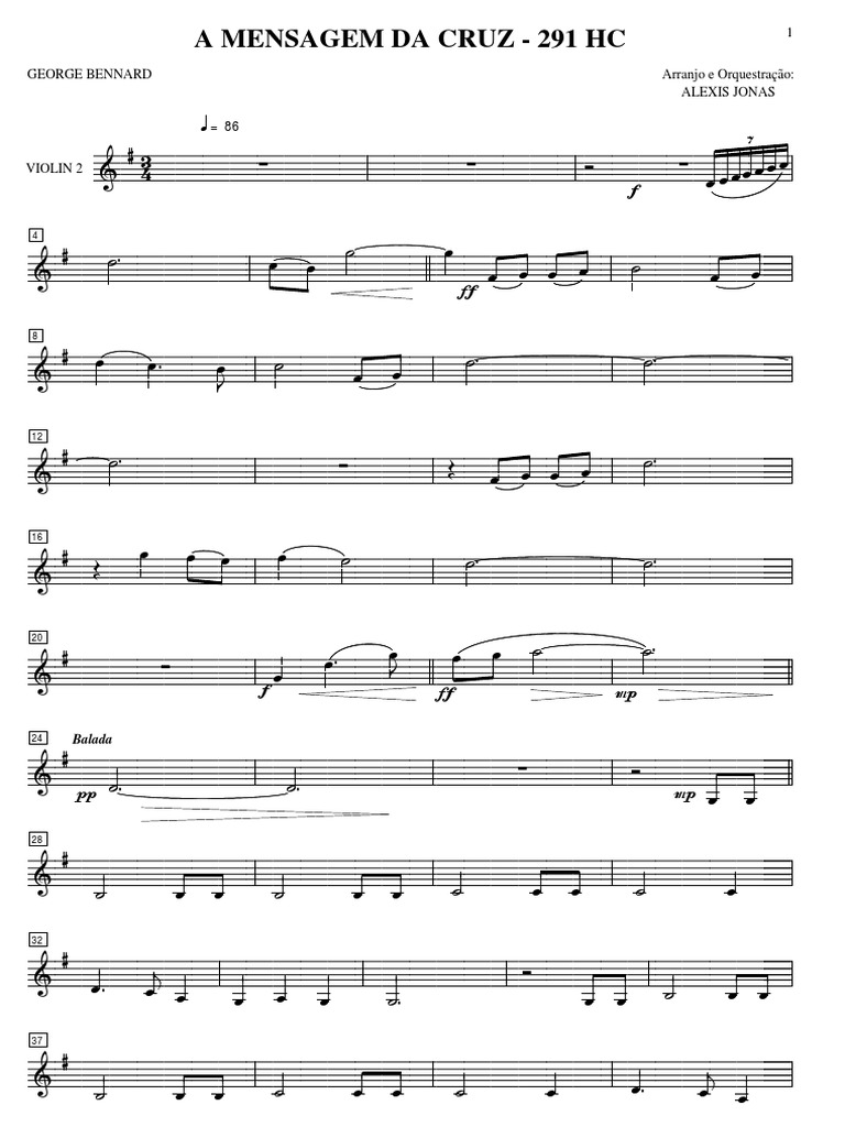 A Mensagem Da Cruz - Violin 2 | PDF