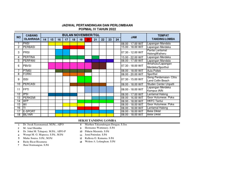 Jadwal TM & Jadwal Tanding | PDF
