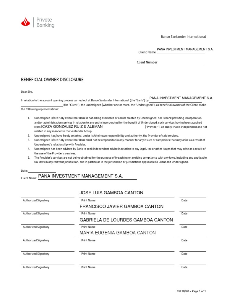Beneficial Owner Disclosure Form | PDF | Justice | Crime & Violence
