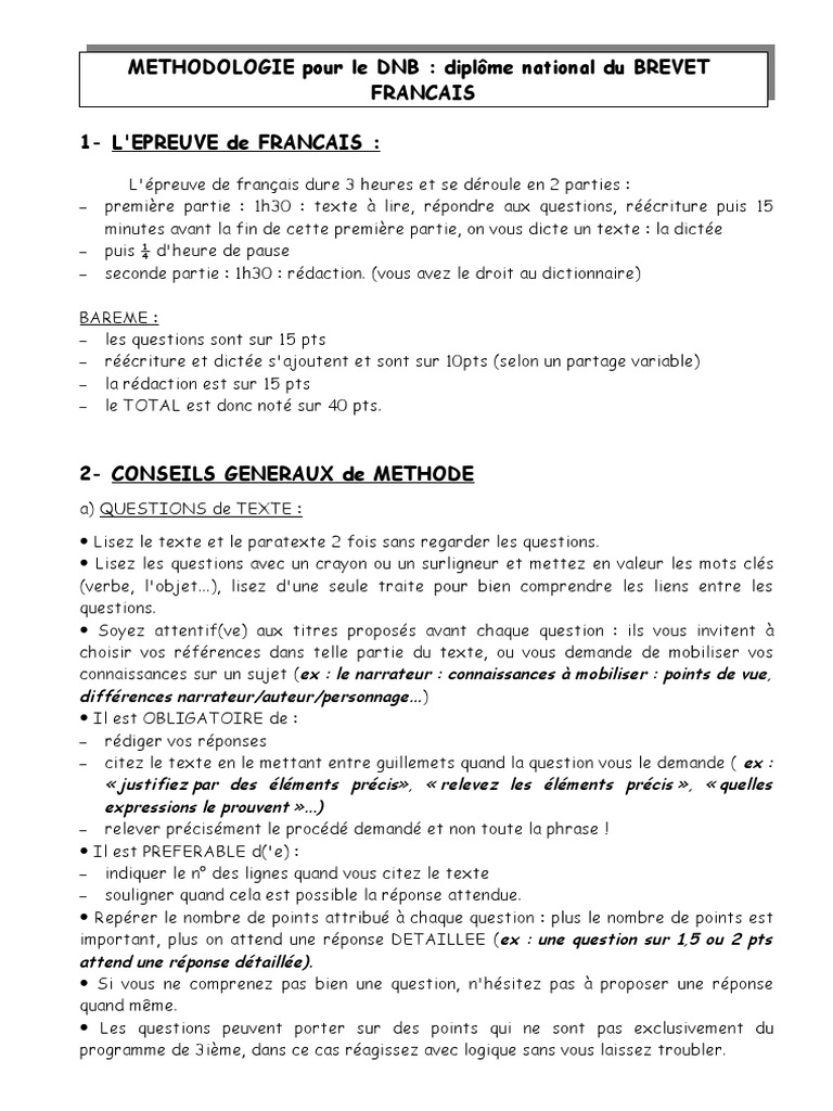 Methodo Brevet | PDF | Clause | Phrase