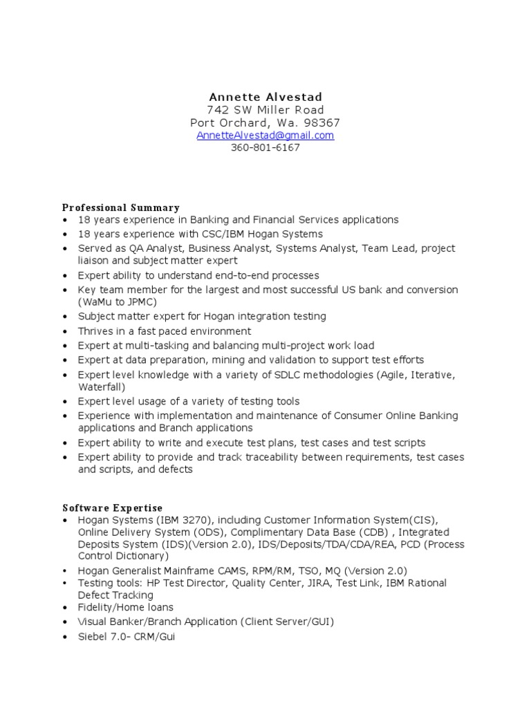 Hogan QA Expertise in Banking Systems | PDF | Banks | Software Testing