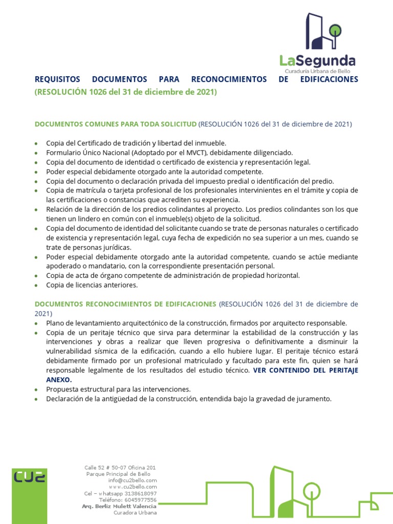 Cu2 Requisitos Reconocimientos PDF | PDF