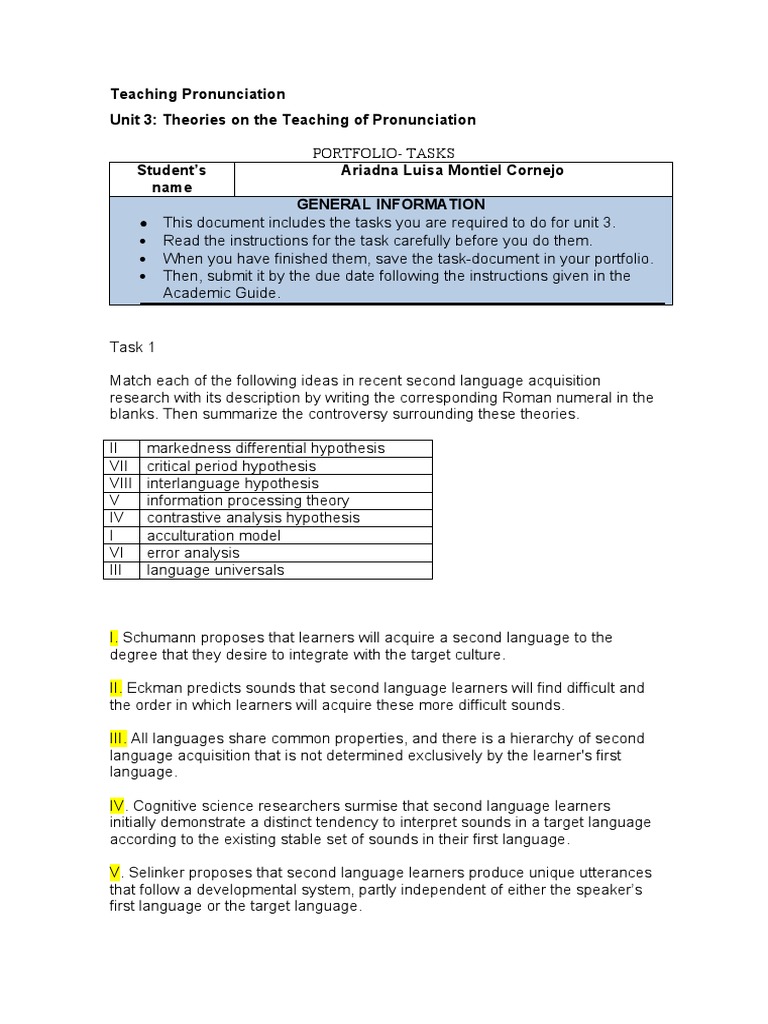 TP U3 Tasks | PDF | Second Language Acquisition | Second Language