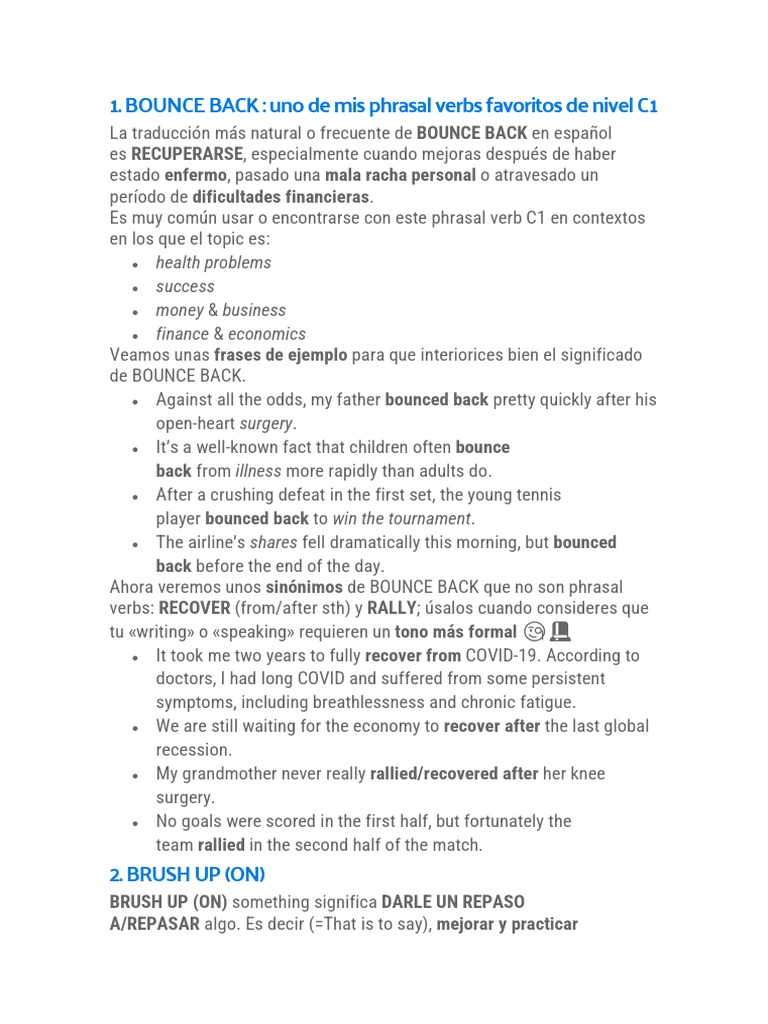 Phrasal Verbs C1 | PDF