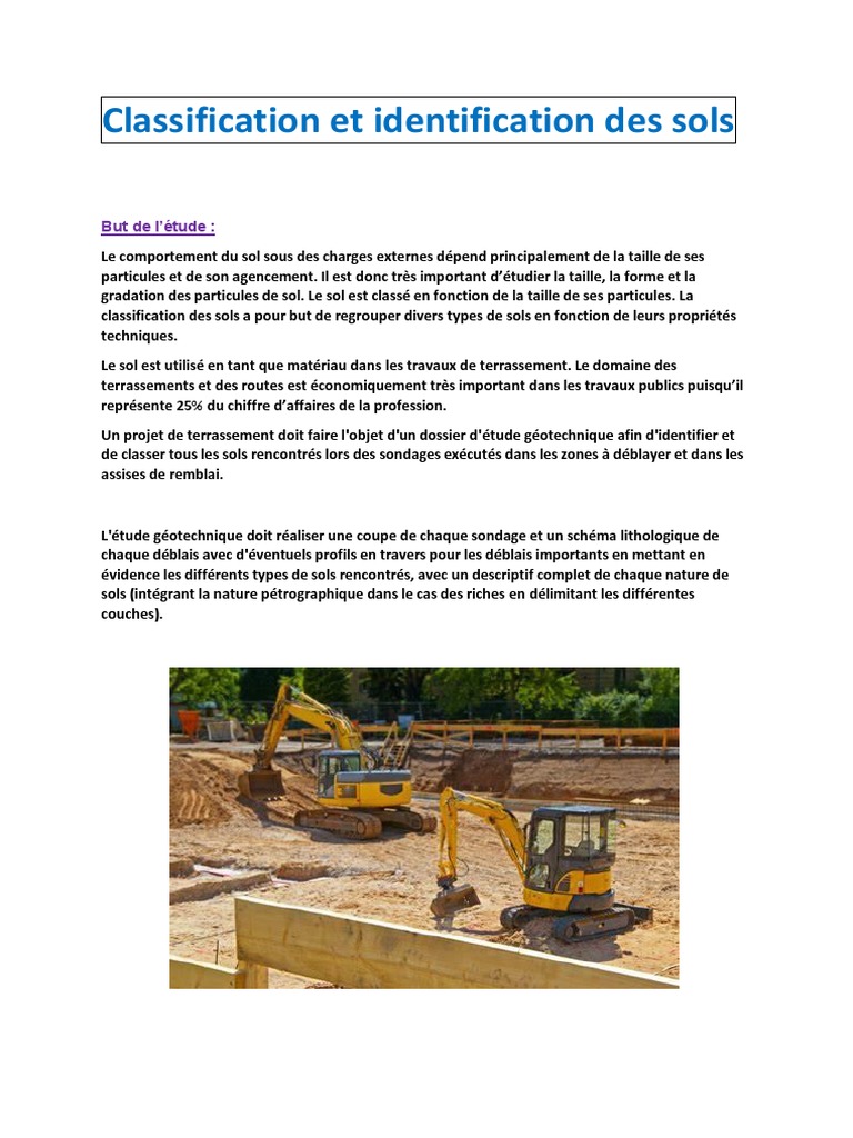 Classification Et Identification Des Sols | PDF | Génie géotechnique ...