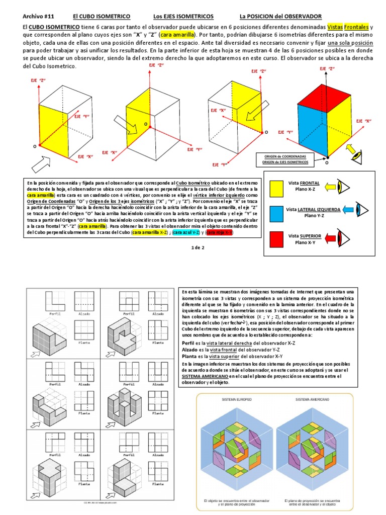 Archivo #11 Cubo y Ejes Isometrico Observador | PDF | Geometría