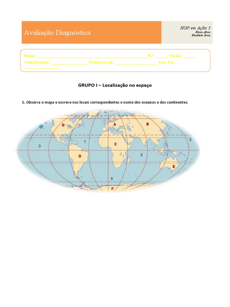 HGP em Acao 5 Ficha Ava Diag 5 Ano | PDF