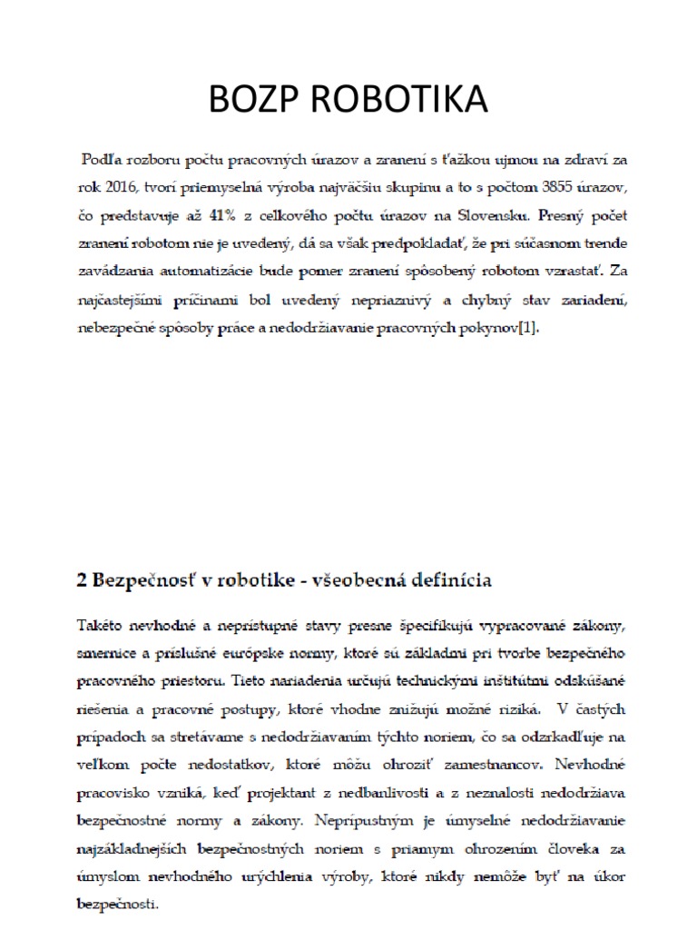 Bozp Robotika PDF | PDF