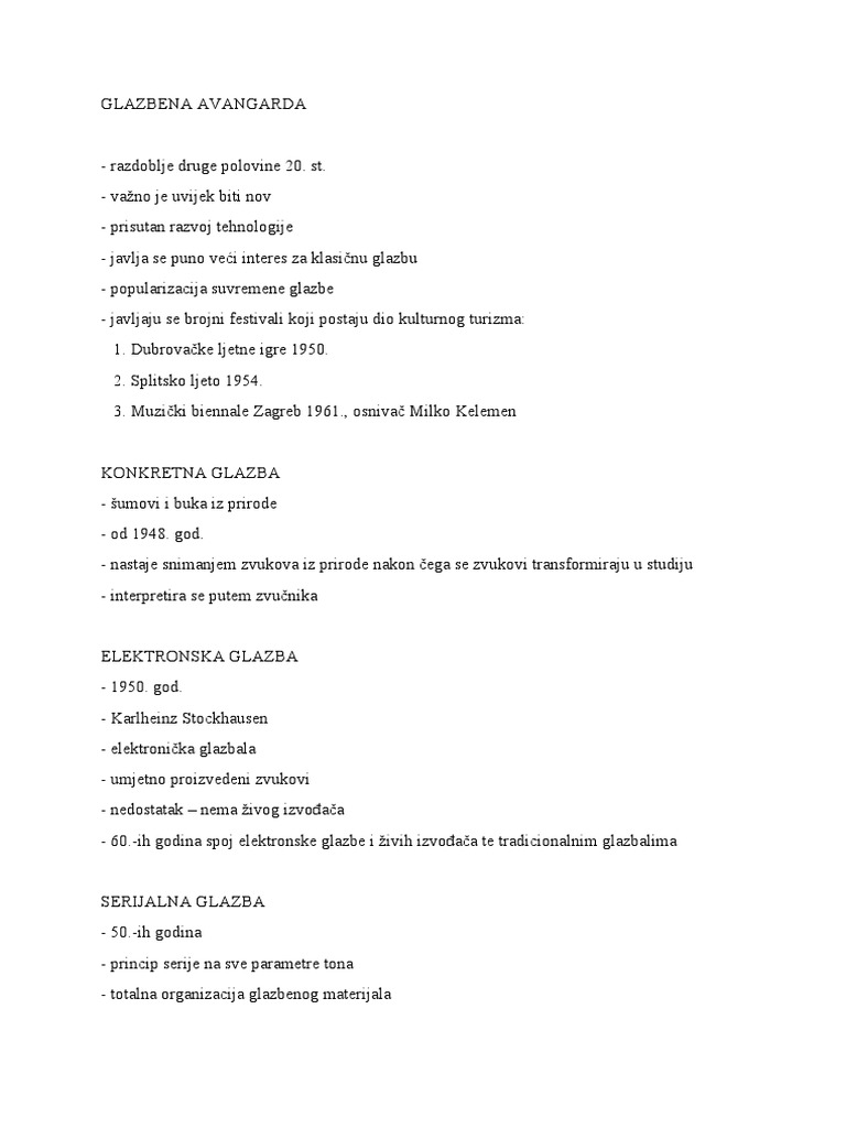 Glazbena Avangarda | PDF
