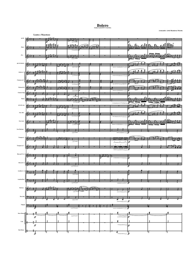 Bolero para Saxofon y Banda | PDF | Musical Instruments | Musical Forms
