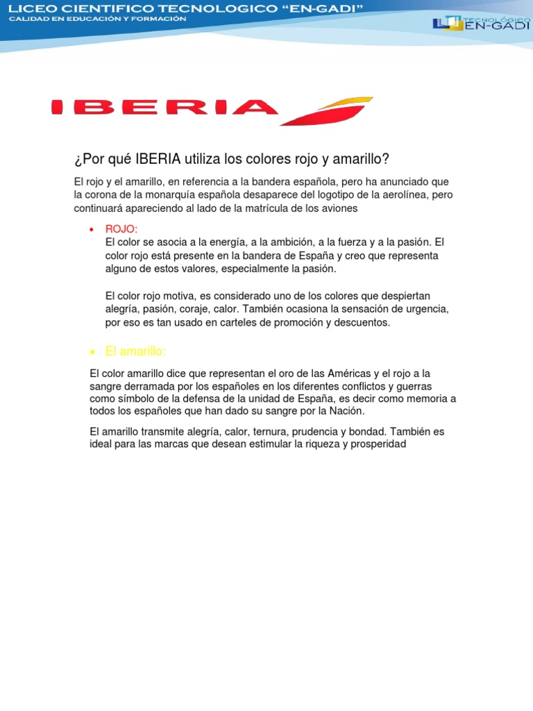 Por Qué IBERIA Utiliza Los Colores Rojo y Amarillo | PDF
